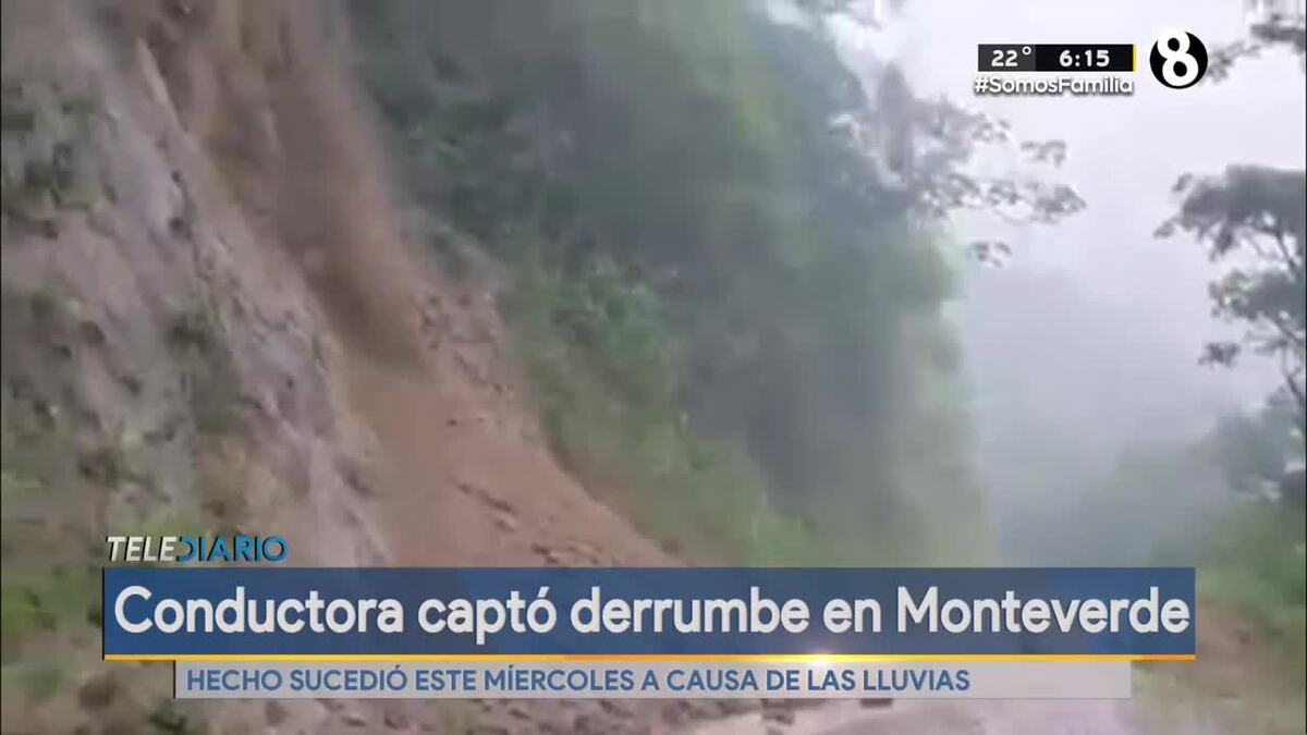 Conductora captó derrumbe en Monteverde| Telediario Costa Rica